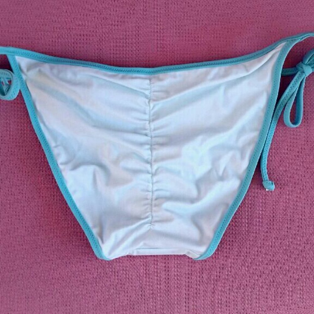 New Vs Pink Side String Ruched Back Bikini Bottoms - Gem